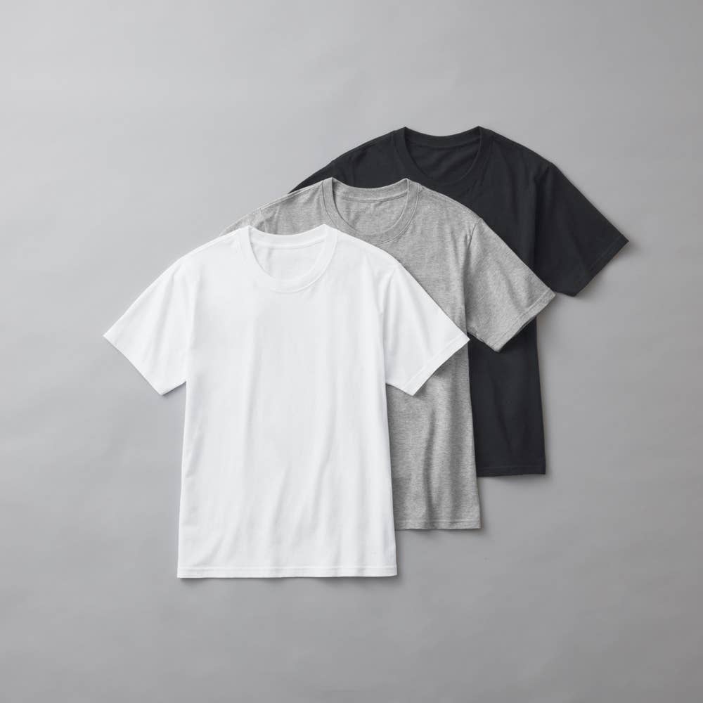 天竺クルーネックTシャツ（3枚組） GM01133 :メンズ トップス